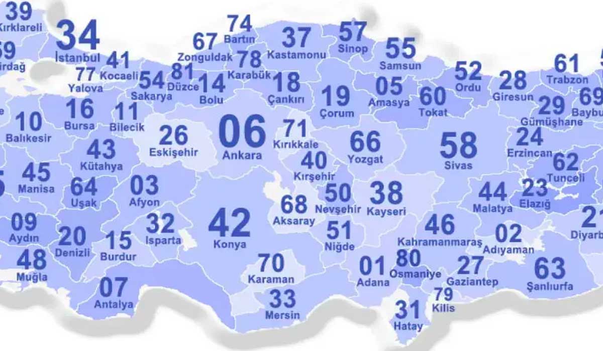 Türkiye 81 il plaka kodları listesi... Hangi numara nerenin plakası?